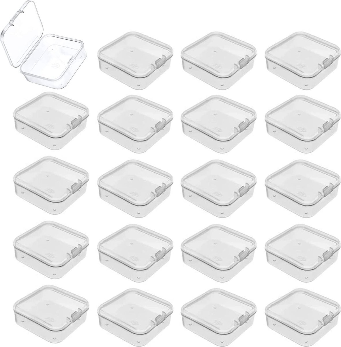 Opbergdozen kleine doos, 20 stuks transparante opbergdozen klein ...
