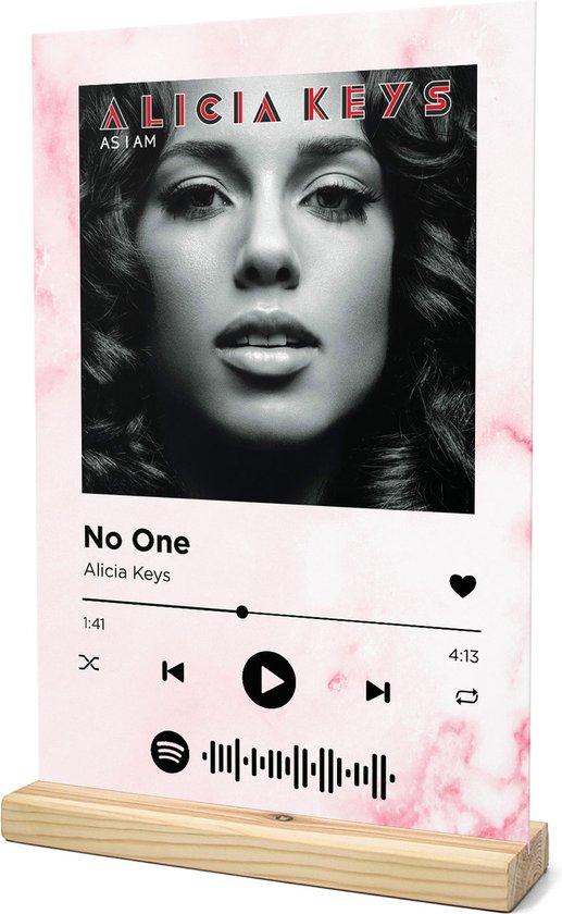 Songr Spotify Muziek Bordje - No One - Alicia Keys - 20x30 - Roze ...