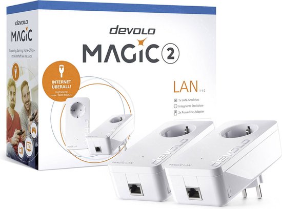 Devolo Magic 2 LAN 2400 Mbit/s Ethernet LAN Wit 2 stuk(s) | bol