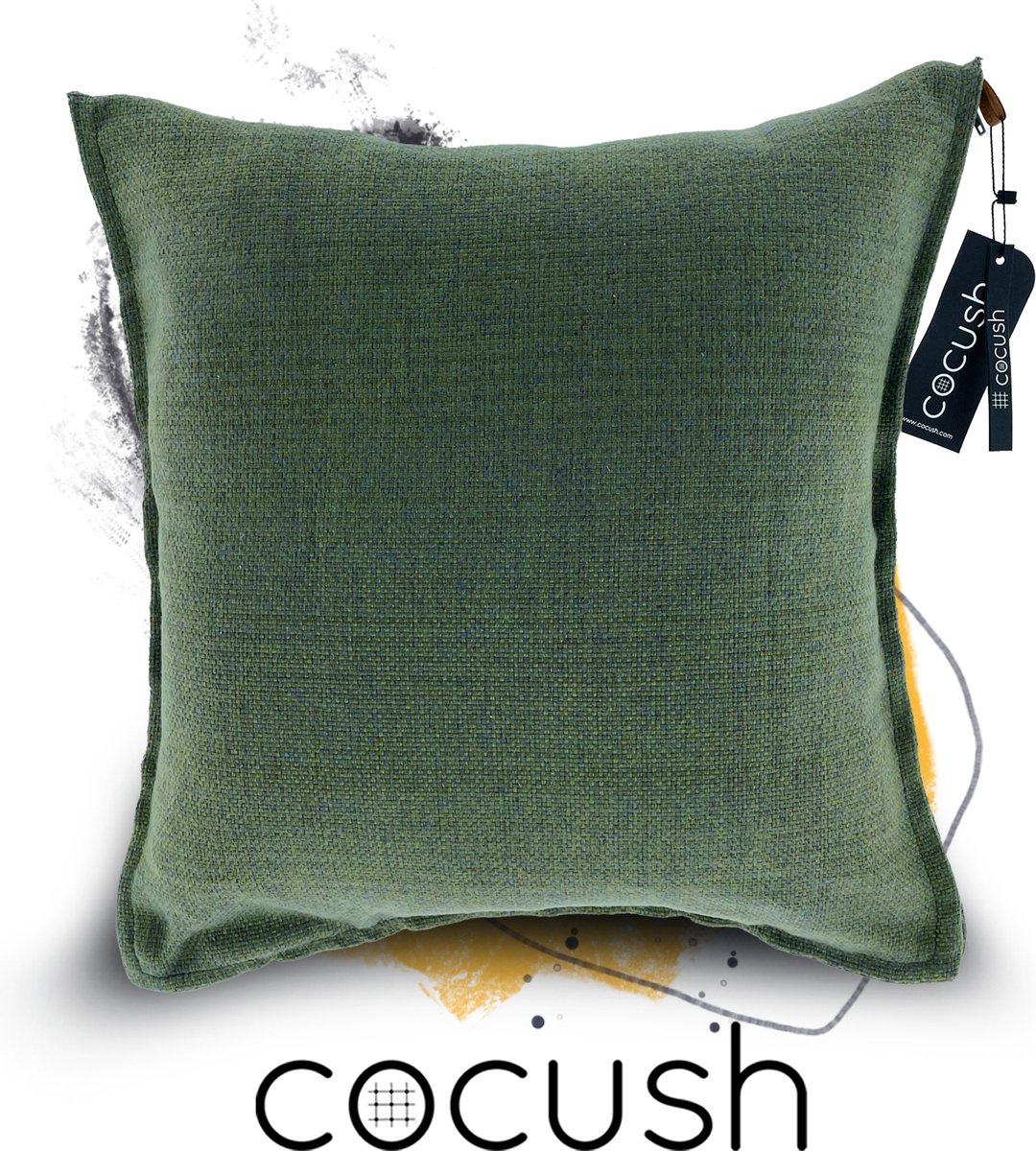 Cocush - RAIN - Sierkussen incl. Binnenkussen 50x50 cm - 1 stuk - Groen ...