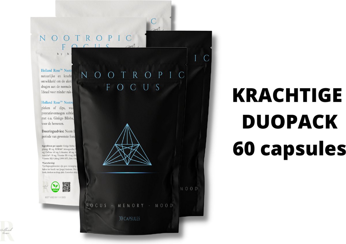 DUOPACK Holland Rose Nootropic Focus™ - Nootropic - Caffeine pillen ...