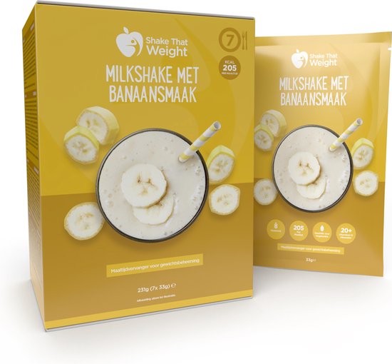 Dieet Milkshake met banaansmaak (doos van 7 porties) - 20+ vitamines en ...