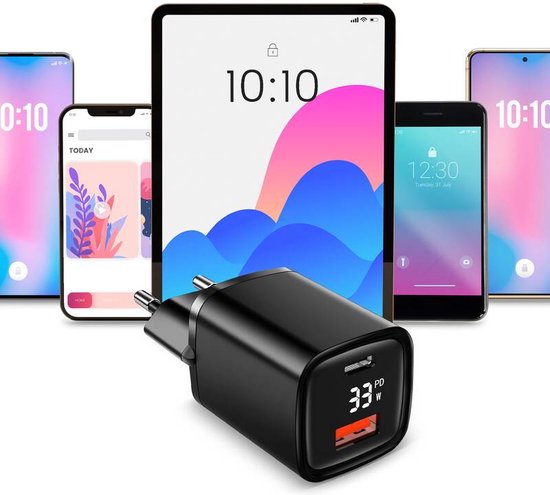 Eaxus Dubbele USB-lader met USB-C / A-poort met Quick Charge-functie ...
