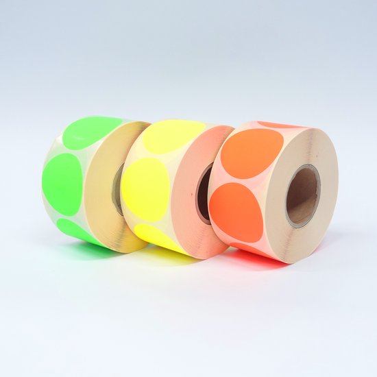 Blanco Stickers op rol 50mm - 3 kleuren - 1000 etiketten per rol - rood ...