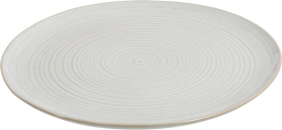 J-Line Bord Noa Porselein Wit Medium - 12 stuks | bol.com