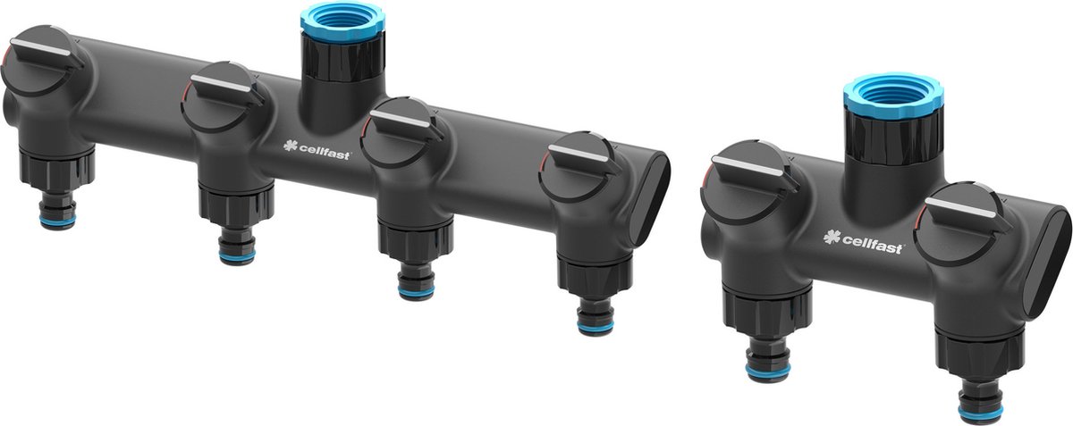 Cellfast Waterverdeler Ideal Line Plus 2-weg 3/4"-1" Zwart | bol.com