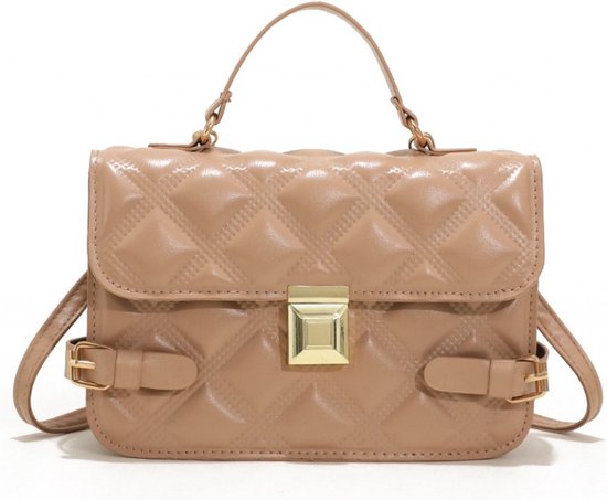 Elegant dames handtasje , 22 x 14 cm , beige , ecoleer. | bol