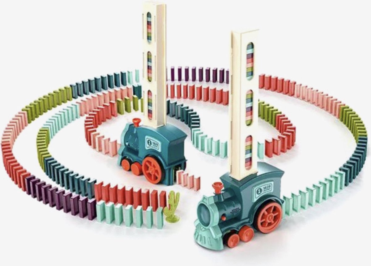 Domino Trein - Inclusief 60 Stenen - Kinder speelgoed - Domino Stenen ...