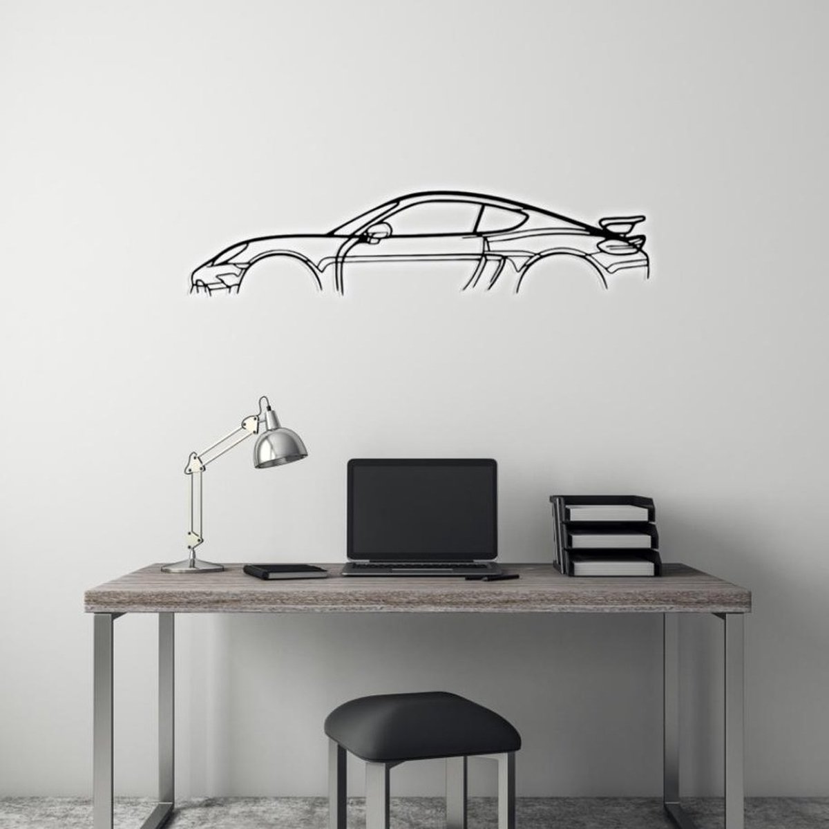 Porsche 718 CAYMAN GT4 Silhouette - Metal Art - Décoration murale - Man ...