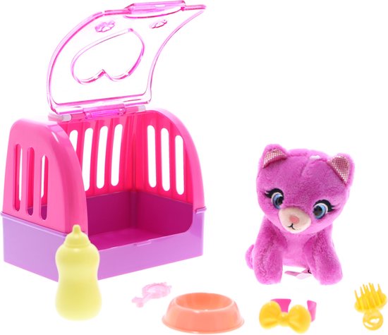 Basic Pet House Knuffel Kat + Reiskoffer En Accessoires | bol