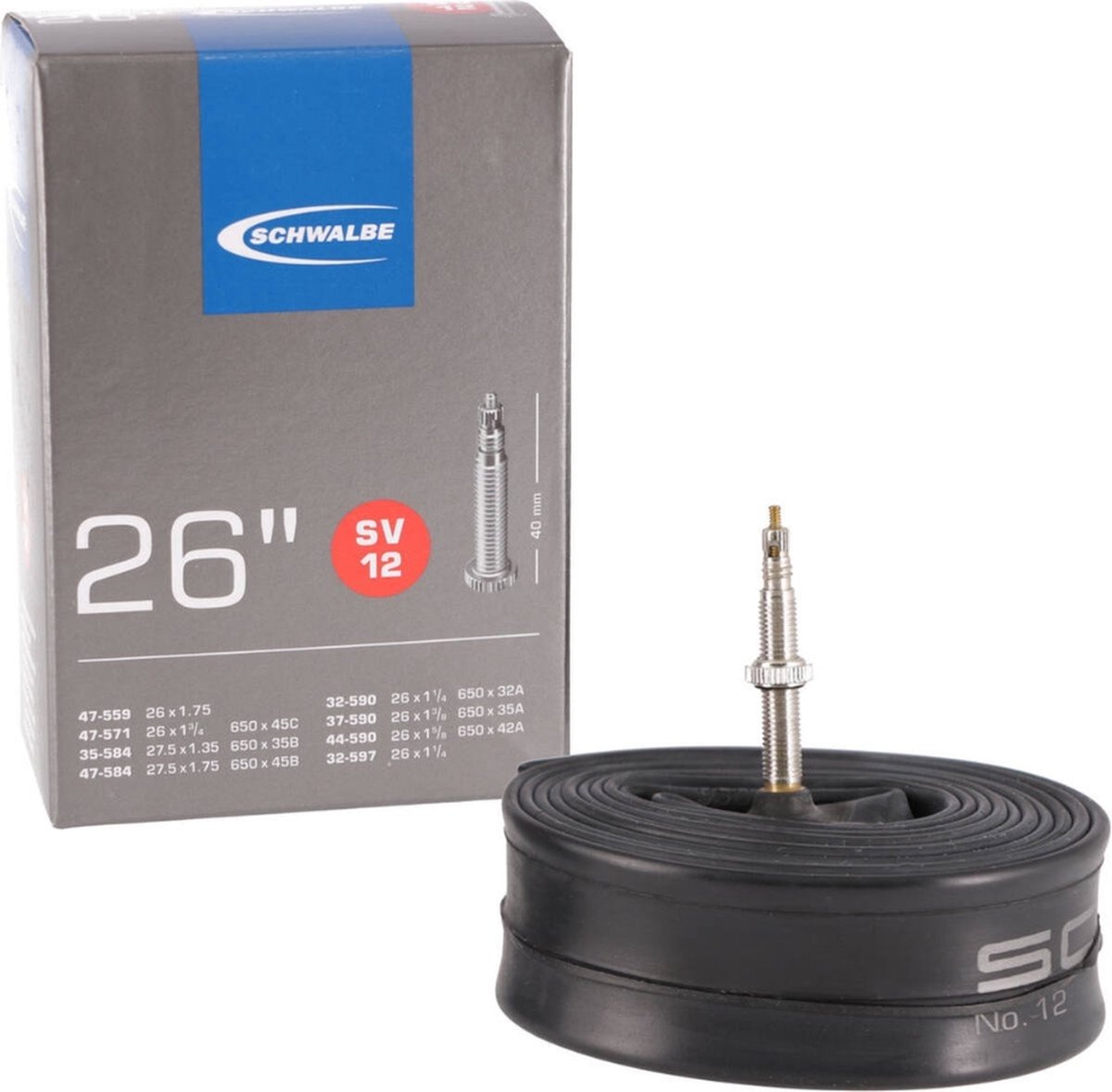 Schwalbe Binnenband - SV12 - 26 inch x 1 1/4 - 27.5 inch x 1.75 - Frans Ventiel - 40mm | bol.com
