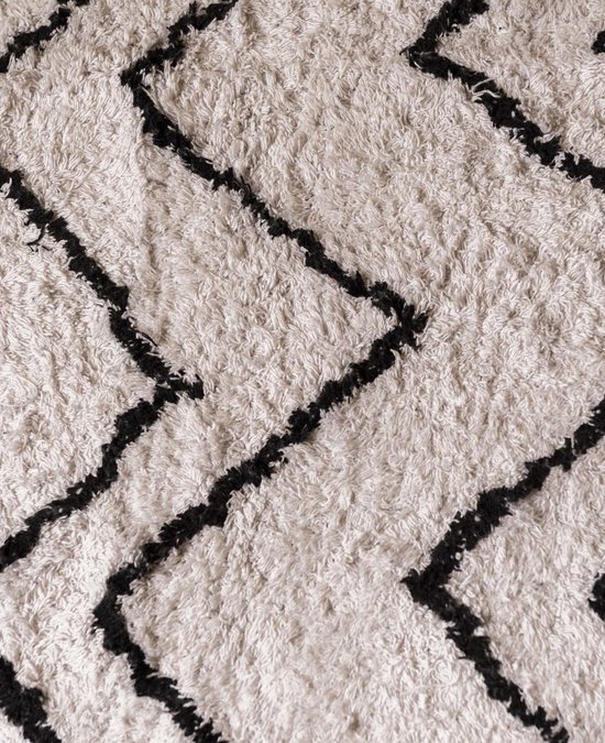 Vloerkleed - 160x230cm - Zigzag - Tapijt - Zwart / Wit | bol.com