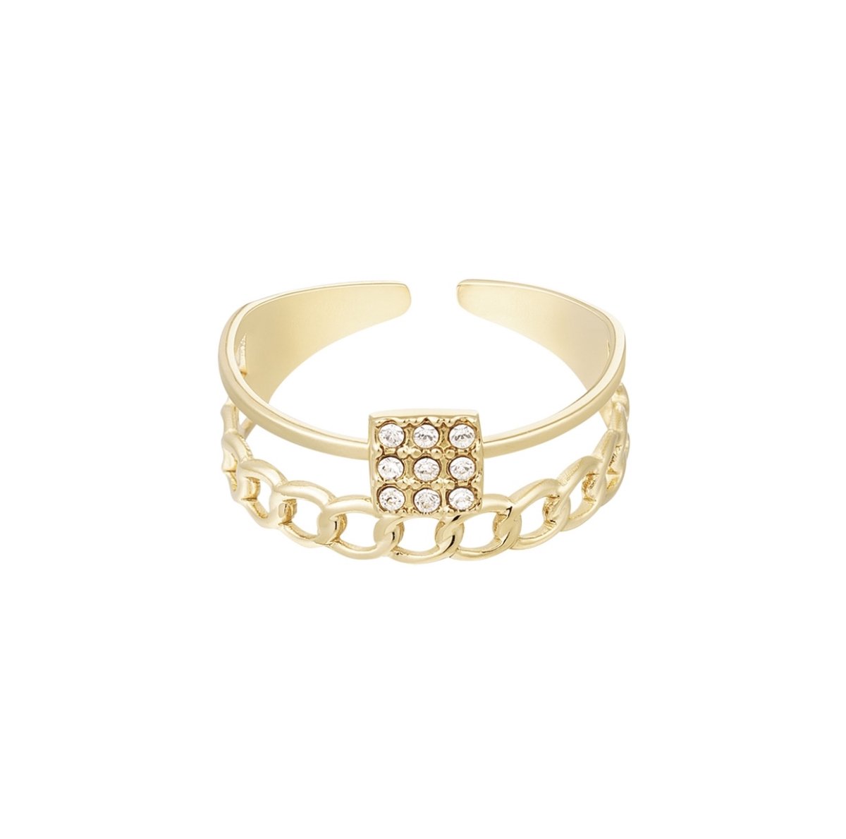 Ring Yehwang - Goud Sparkle - Stainless steel | bol.com