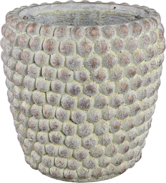 PTMD Ruis Cream cement dotted pot round XXL | bol.com