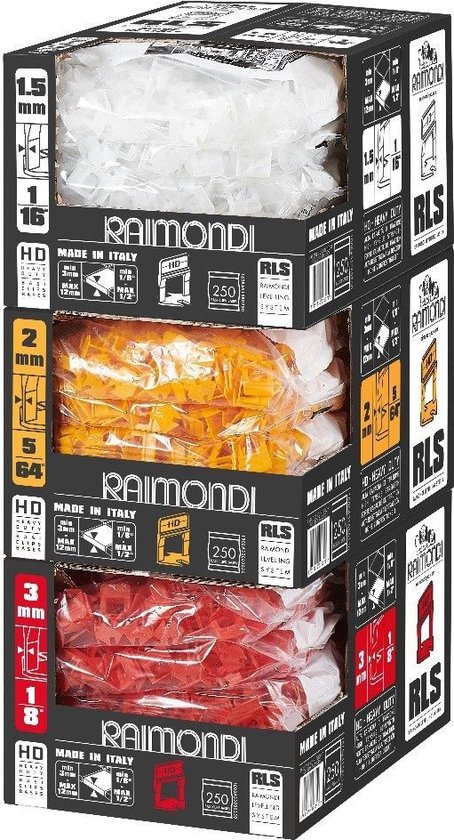 Raimondi Levelling System (clips 1.5mm voeg) tegeldikte 3-12mm ...