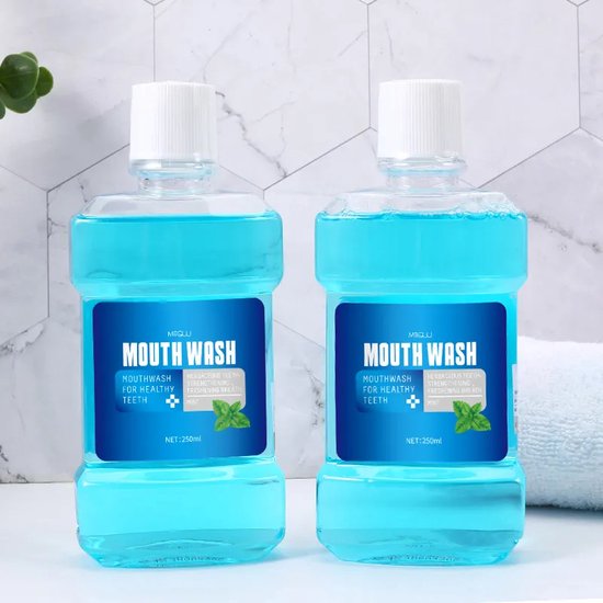 Mondwater - 250 ml - 2 Stuks - Mint - Frisse adem, gezonde mond - 2x250 ...