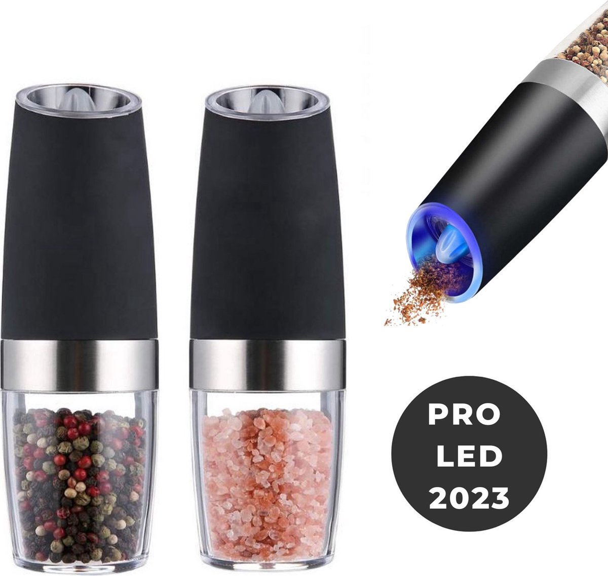 Oneiro’s Luxe PRO Elektrische Peper- en Zoutmolen Set - Kruidenmolen ...