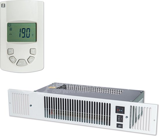 Myson Kickspace 500 E Eco - plintverwarming met witte grill - 2000W | bol