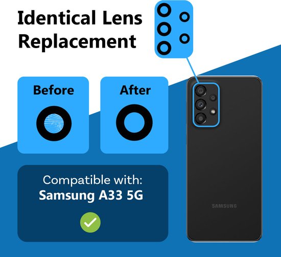 MMOBIEL Glas Lens Back Camera voor Samsung Galaxy A33 5G - Incl. Tape ...