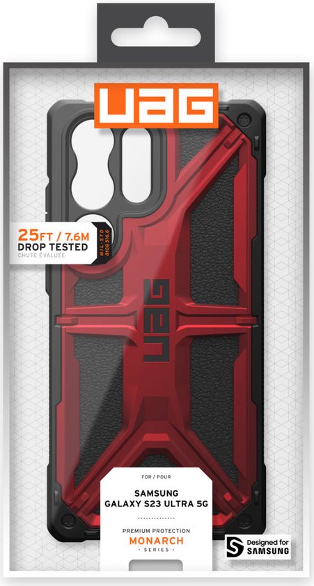 Urban Armor Gear Monarch Samsung Galaxy S23 Ultra Hoesje Crimson | bol