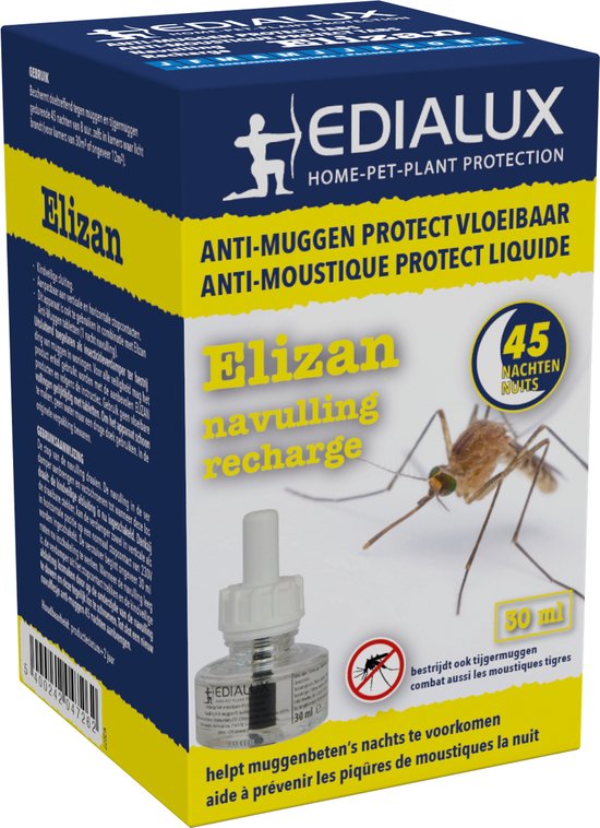 Elizan - Anti-Muggen/Moustiques Protect - Navulling / Recharge - 45 ml ...