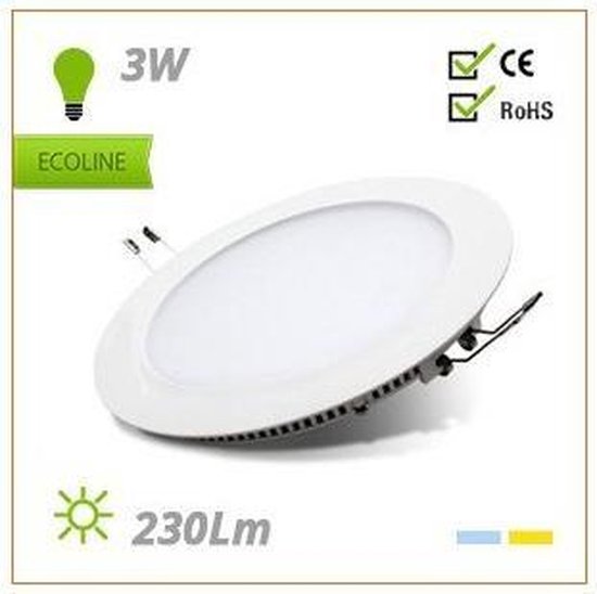 LED Paneel Downlight Rond Inbouw ECO 90mm 3W 230Lm Slim | bol