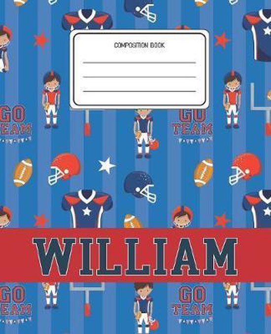 Composition Book William, Football Composition Books | 9781079703016 ...
