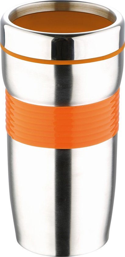 RVS thermosbeker auto 450ml oranje | bol