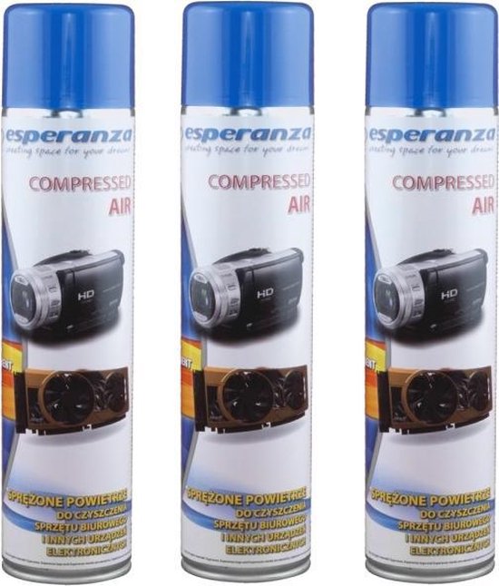 Esperanza Perslucht 3 X 600ML Compressed Air Duster Spuitbus ...