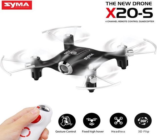 Syma X20-S mini quadcopter drone Gravity Sensor controller 2.4GHZ zwart ...