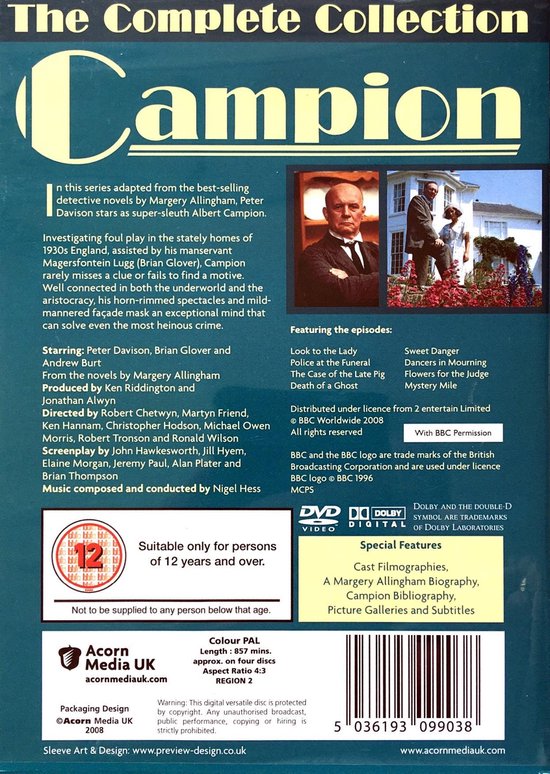 Campion: The Complete Collection [1989] [DVD] (import) (Dvd) | Dvd's ...