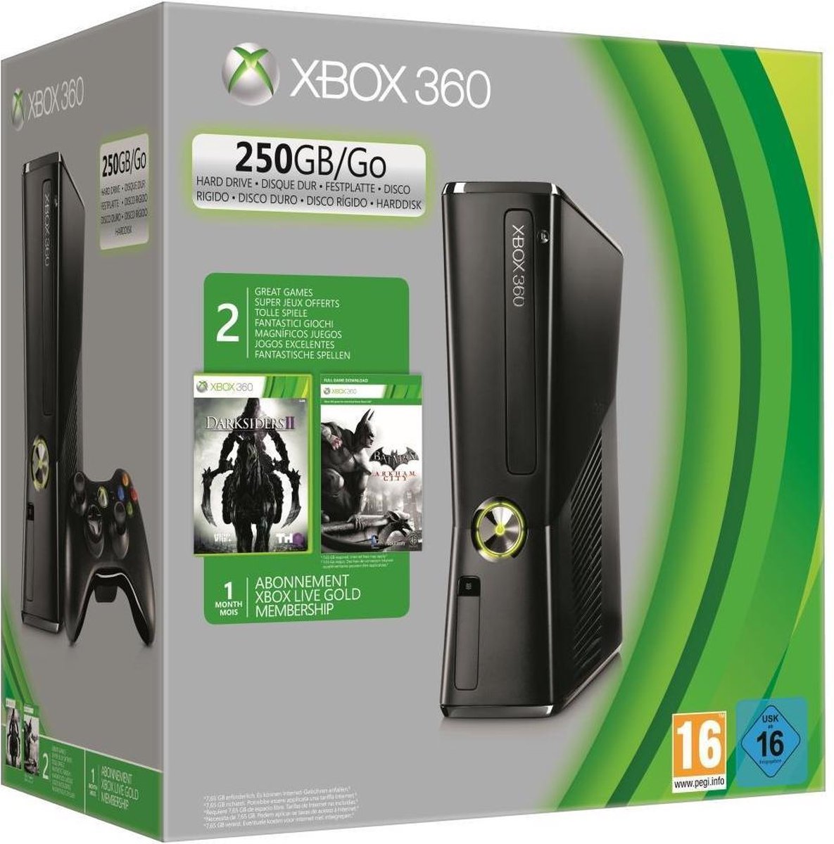 bol.com | Xbox 360 Slim 250GB + 1 Controller + 2 games + 1 Maand Xbox ...