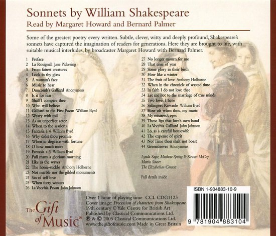 Sonnets By William Shakespeare, Margaret Howard | CD (album) | Muziek | bol.com