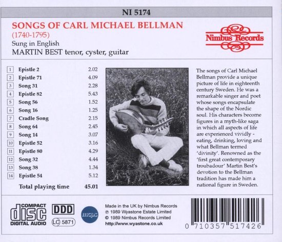 Marton Best - Songs Of Carl Michael Bellman (CD), Marton Best | Muziek ...