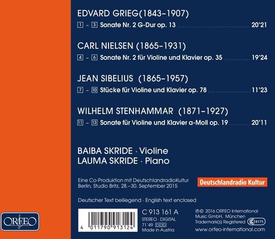 Baiba Skride, Lauma Skride - Violin Sonatas & Pieces (CD), Skride,lauma ...
