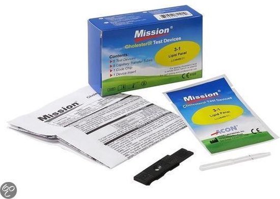Cholesterol Test Strips (5 stuks) Mission 3-in-1 | bol
