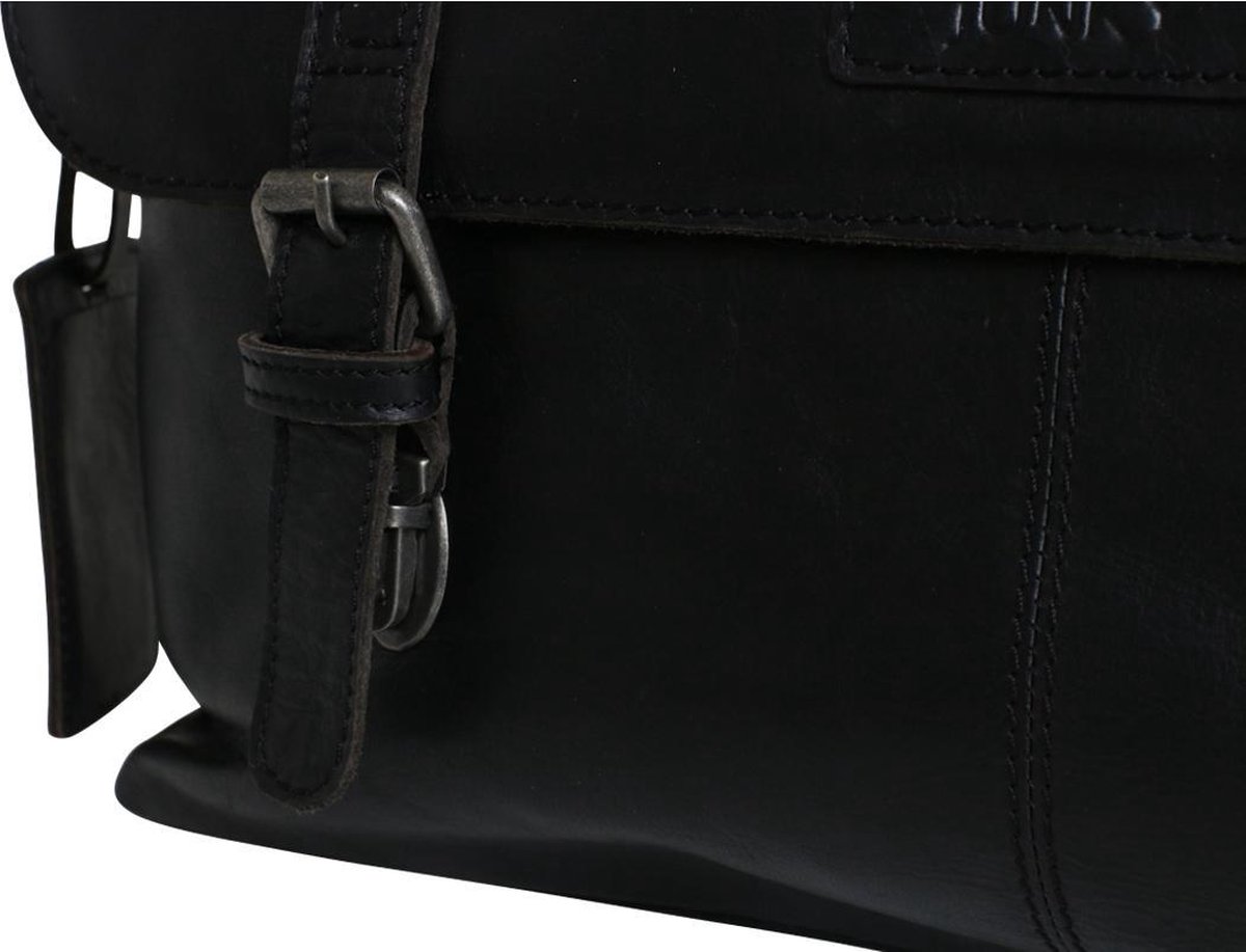 Leather Junky laptop tas - The Bookmaker Bag - Zwart - Leer | bol.com