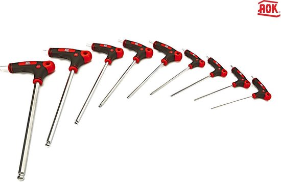 AOK 9 Delige Professionele T-Greep Inbusset Metrich | bol