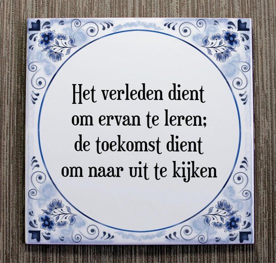 Tegeltje met Spreuk (Tegeltjeswijsheid): Het verleden dient om ervan te leren; de... | bol
