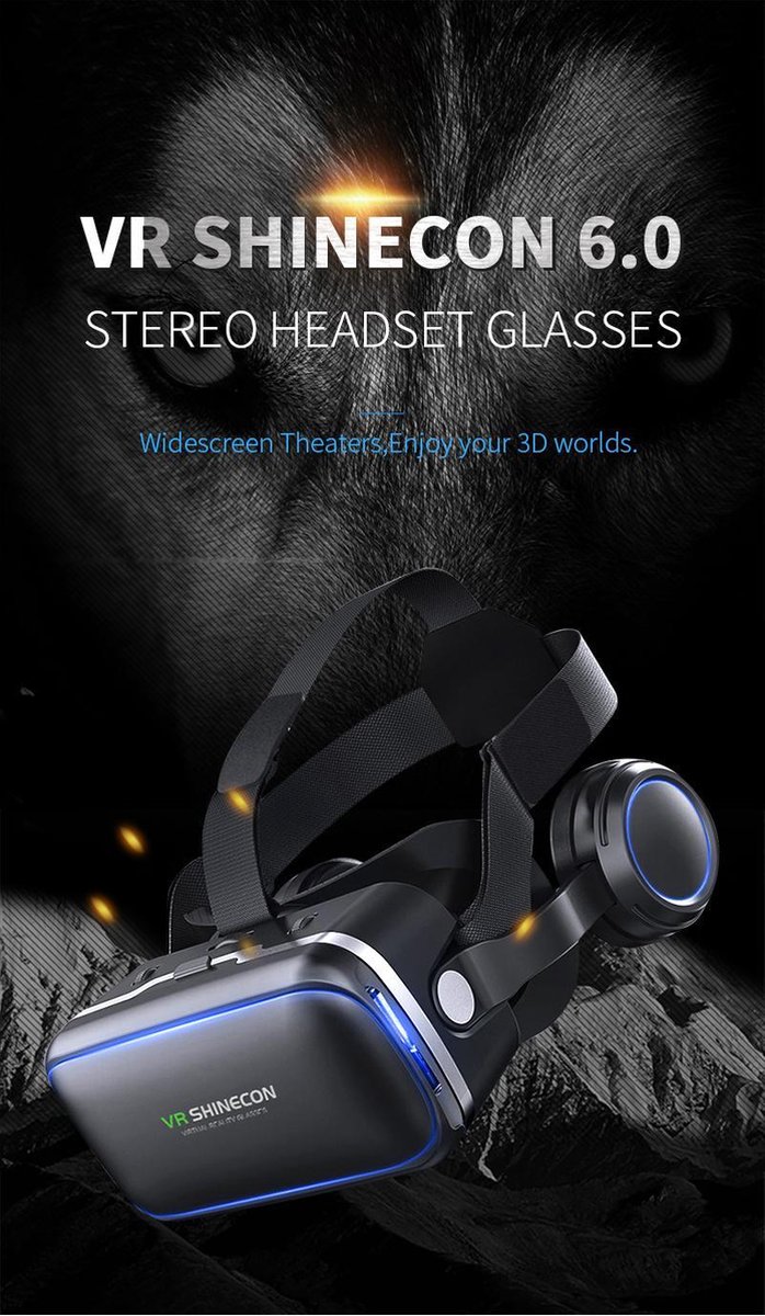 Shinecon® 6.0 Pro - Lunettes de Reality virtuelle 3D IMAX 3D - Casque ...