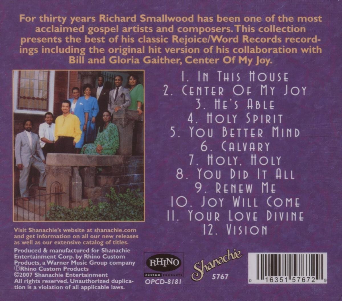 Center Of My Joy, Richard Smallwood Singers | CD (album) | Muziek | bol