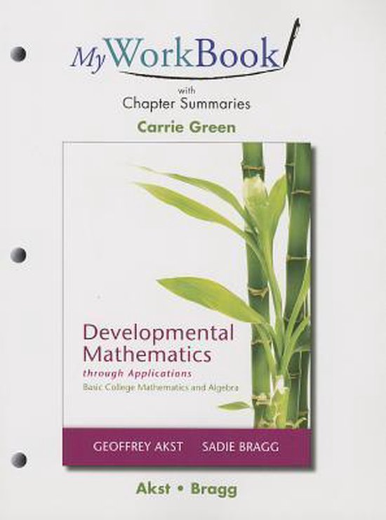 Developmental Mathematics Through Applications, My WorkBook with Chapter Summaries |... | bol.com
