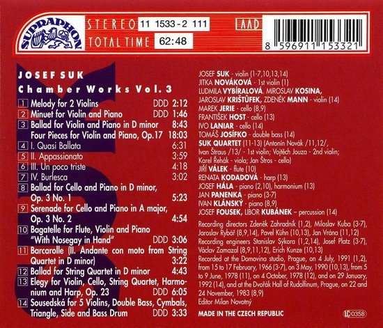 Josef Suk, Jitka Nováková, Josef Hála, Jan Panenka, Marek Jerie, Ivan Klánsky, Jirí... | bol