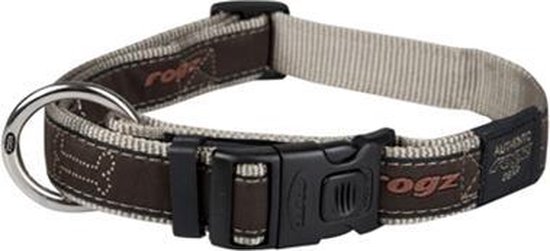 Rogz For Dogs Armed Response Halsband Bronze Bone 25 mmx43-73 cm | bol.com