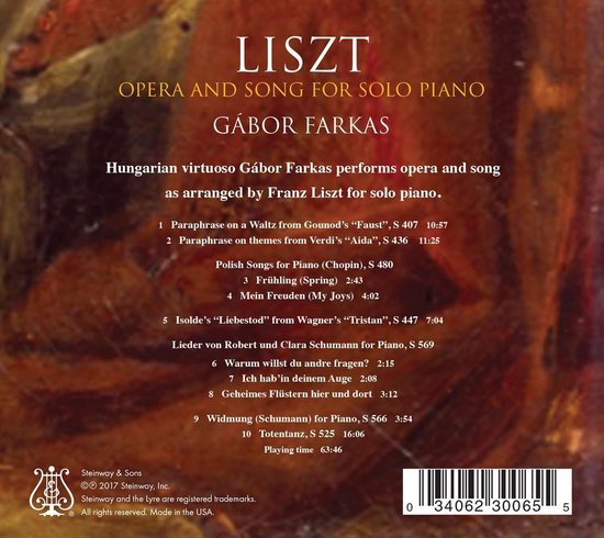 Gabor Farkas - Liszt-Opera And Song For Solo Piano (CD), Gabor Farkas | Muziek | bol.com