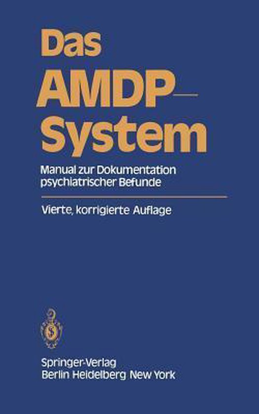 Das Amdp-System | 9783540109990 | Arbeitsgemeinschaft | Boeken | bol