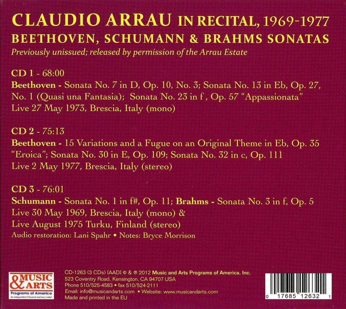 Arrau: Beethoven, Schumann, Claudio - Piano Arrau | CD (album) | Muziek | bol.com