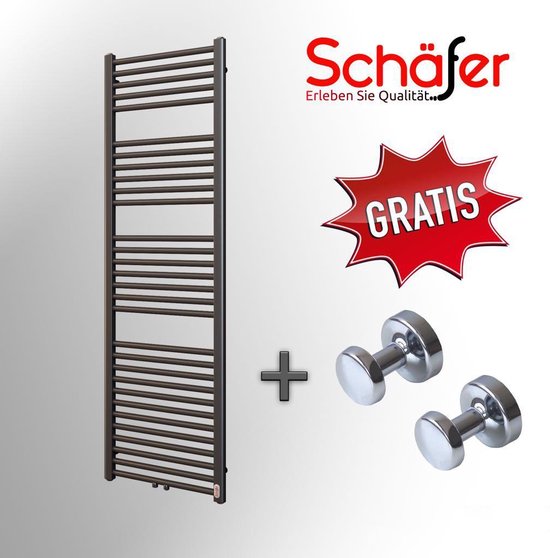 Schafer - Design Handdoek Radiator Antraciet Middenaansluting - B600 x ...