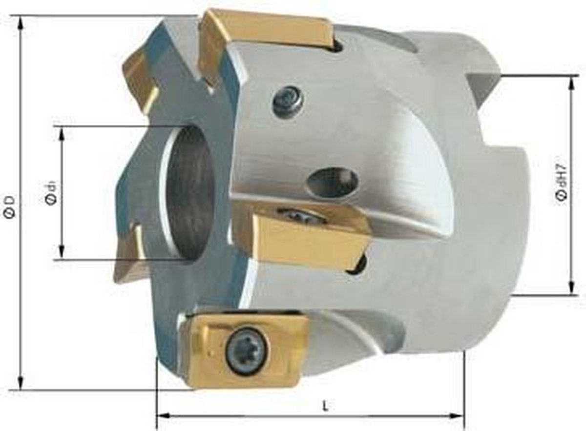 Hoekfrees zonder IK, 10 tanden, voor APKT16 D 160mm, 90° | bol.com