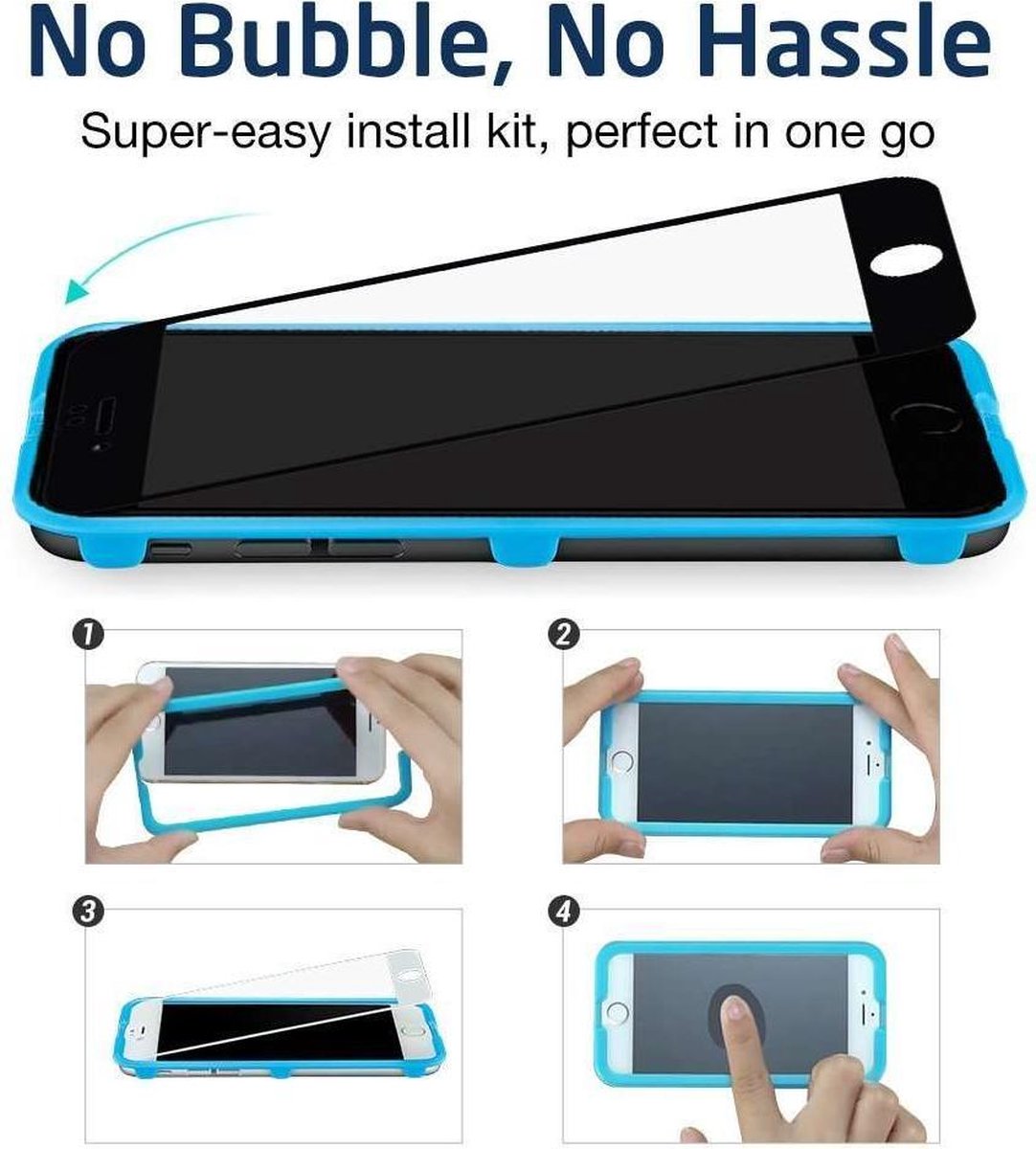 ESR 3D Full Cover Glass Apple iPhone 8/7 Plus Met Montage Frame Black ...